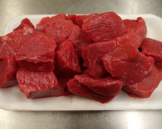raw diced beef